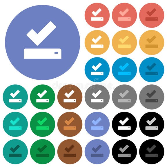 Successfully Saved Round Flat Multi Colored Icons Stock Vector ...