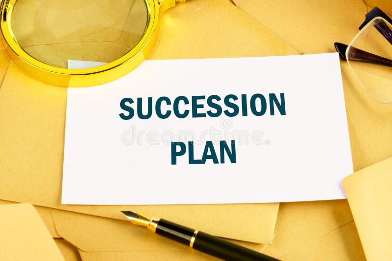 SUCCESSION PLAN Word Alphabet Letters on the Card Against the ...