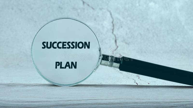 SUCCESSION PLAN Word Alphabet Letters through a Magnifying Glass on a ...
