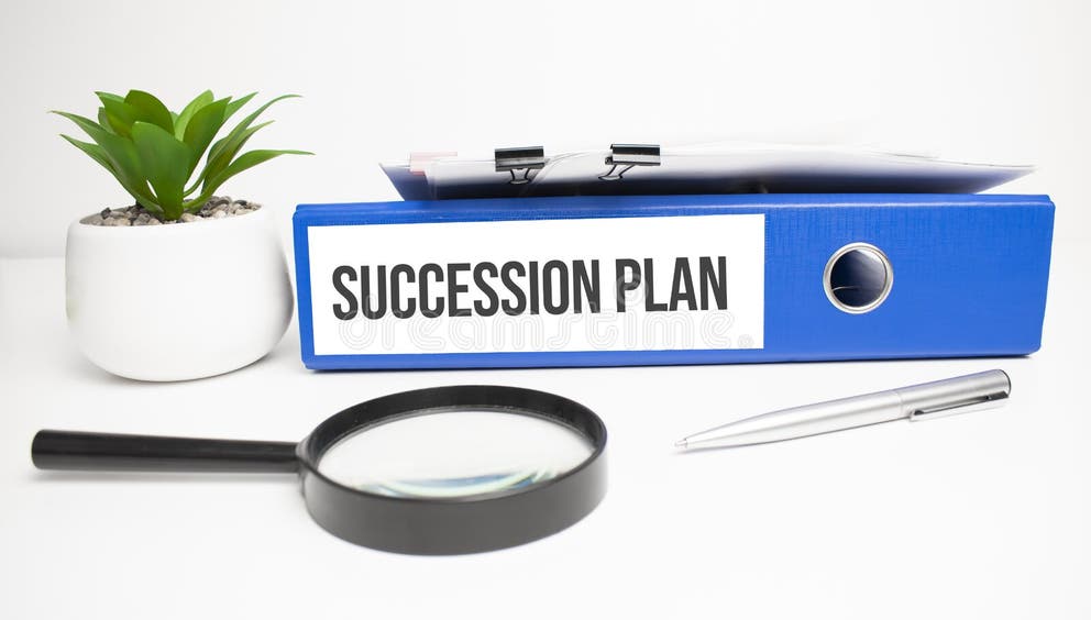 SUCCESSION PLAN Words on Labels with Document Binders Stock Photo ...