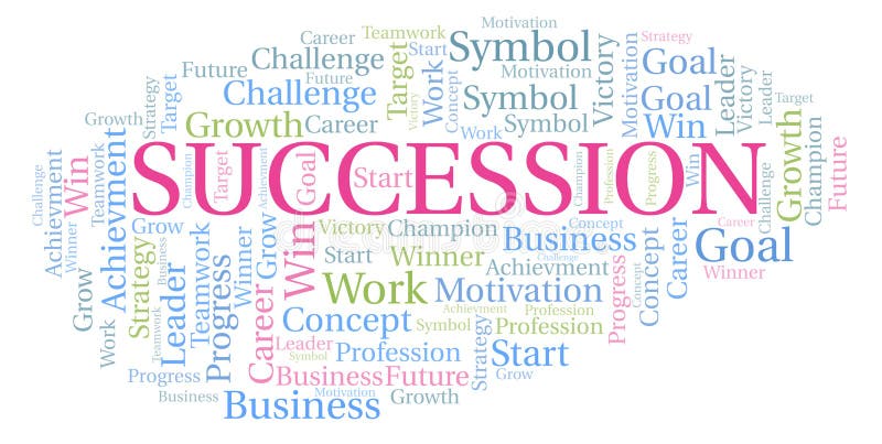 Succession word cloud. stock illustration. Illustration of print ...