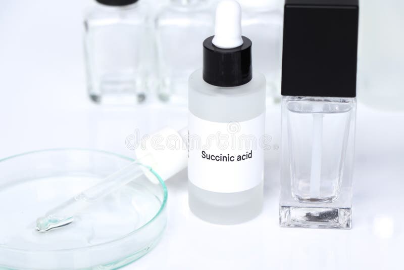 Succinic Acid In A Bottle Chemical Ingredient In Beauty Product Stock Image Image Of