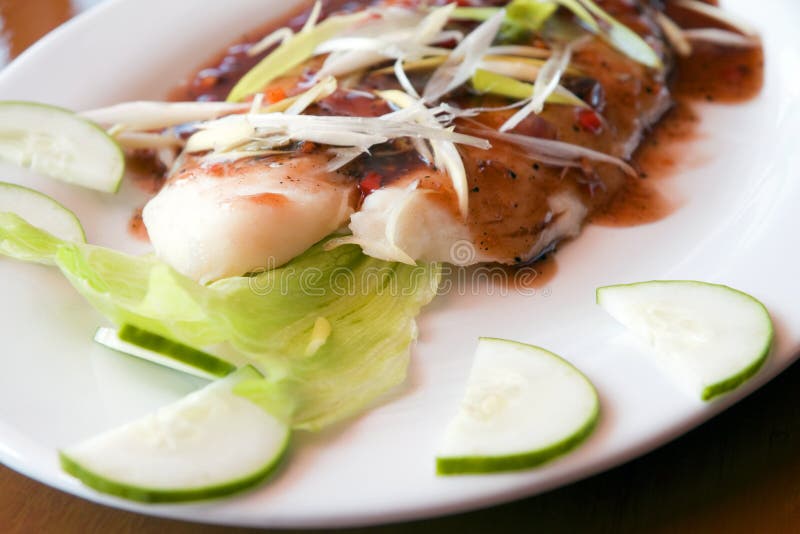 Succulent Fish and Onions Dish Stock Image - Image of china, isolated ...