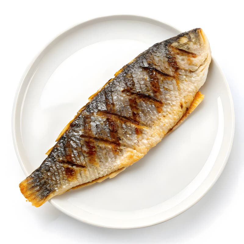 Grilled Fish Served on a White Plate, Showcasing Appetizing ...