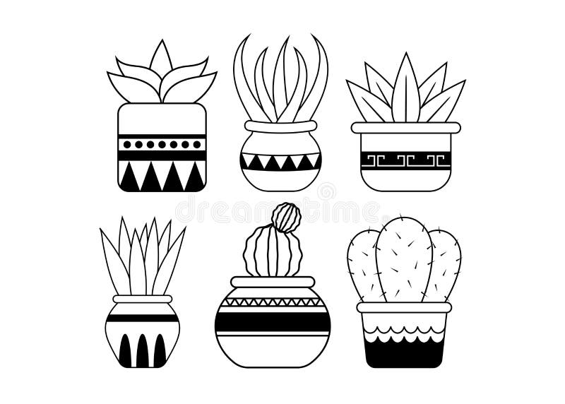 Succulent Icon Set Design Template Vector Isolated Stock Illustration ...