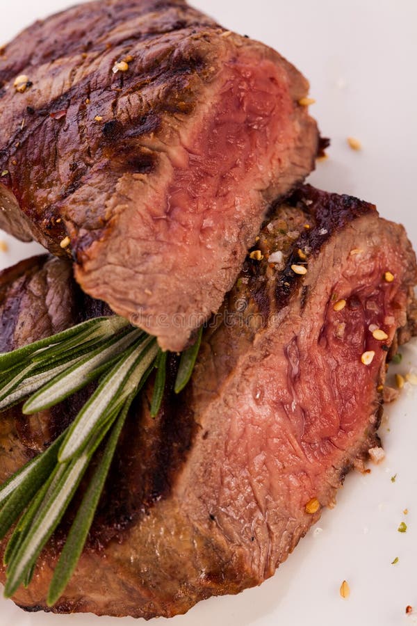 Succulent Medium Rare Beef Steak Stock Image - Image of prepared ...