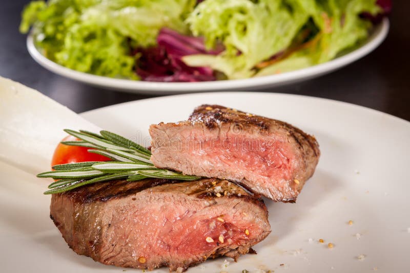 Succulent Medium Rare Beef Steak Stock Photo - Image of meal, beef ...