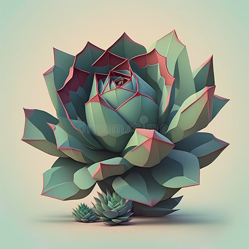 Succulent Plant, 3d Render. Computer Digital Drawing Stock Illustration ...