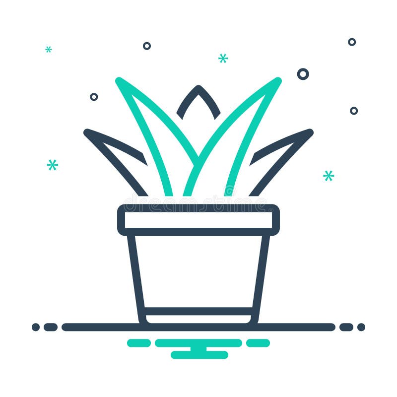 Mix Icon for Succulent Plant, Aloe and Vera Stock Vector - Illustration ...