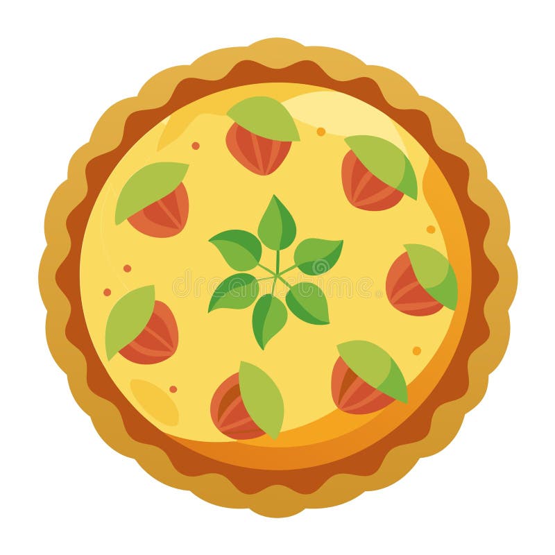 A Succulent Quiche Lorraine Top View Isolated on White Background Stock ...