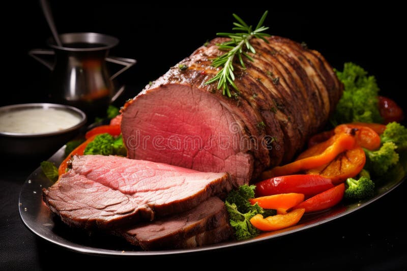 Succulent Roast Beef Delicious. Generate Ai Stock Image - Image of pork ...