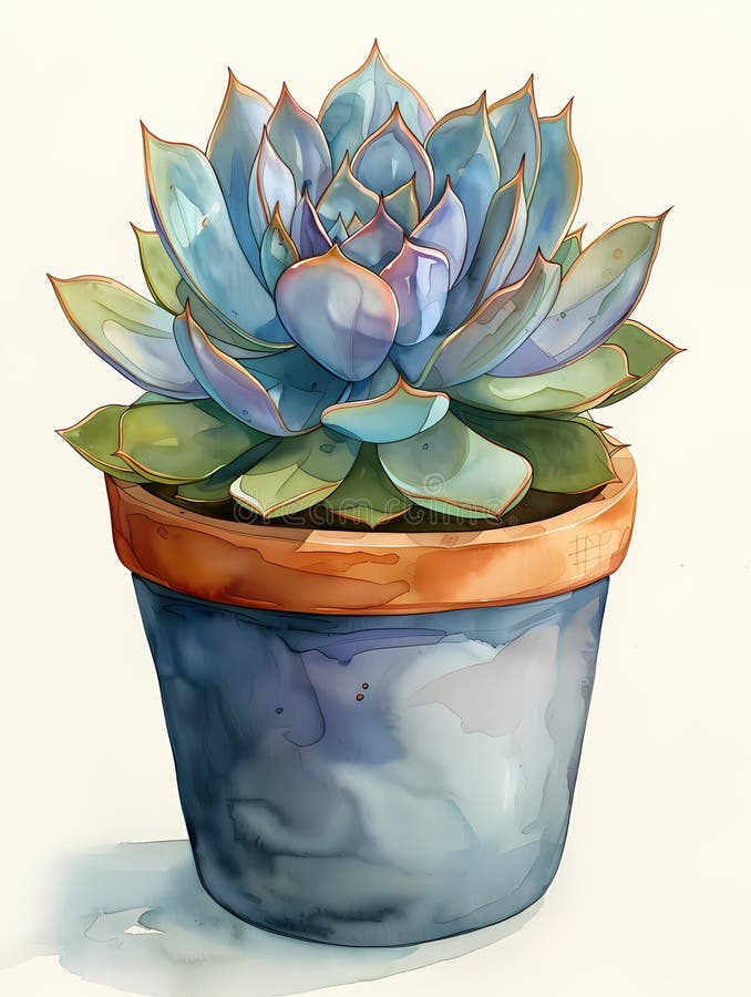 Succulent Watercolor Painting - Healing Watercolor Art Stock ...