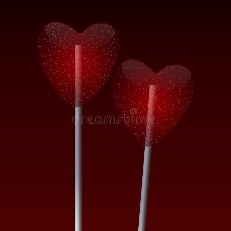 Sucettes rouges de couples illustration stock. Illustration du nuage ...