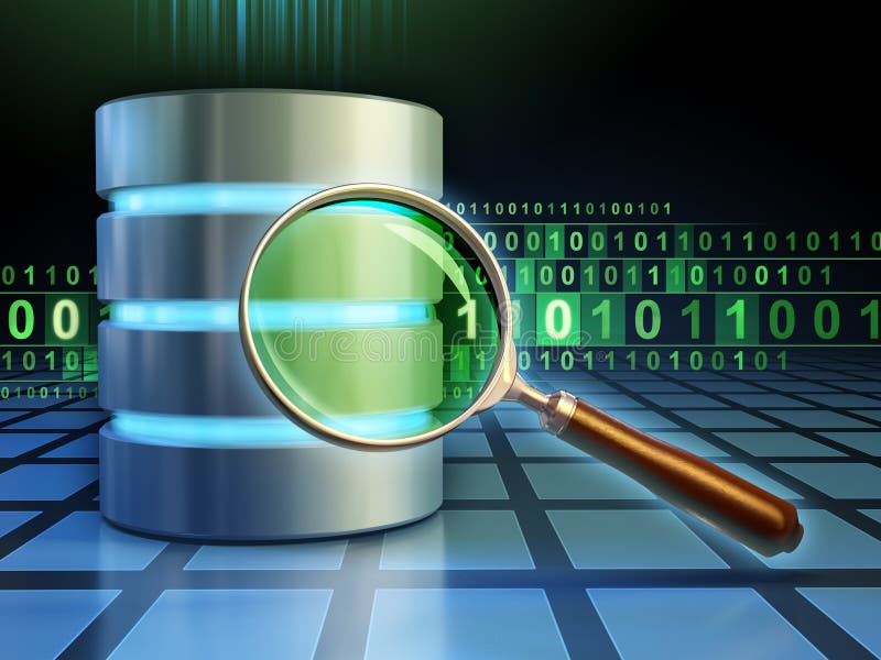 Suchen in einer Datenbank stock abbildung. Illustration von datenbank ...