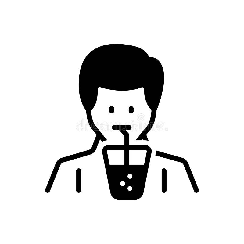 Black Solid Icon for Suck, Drink and Beverage Stock Illustration ...