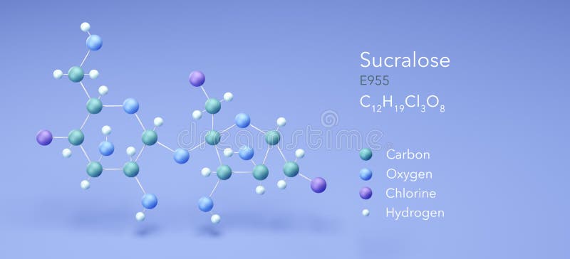 Sucralose, E955, Molecular Structures, 3d Rendering, Structural ...