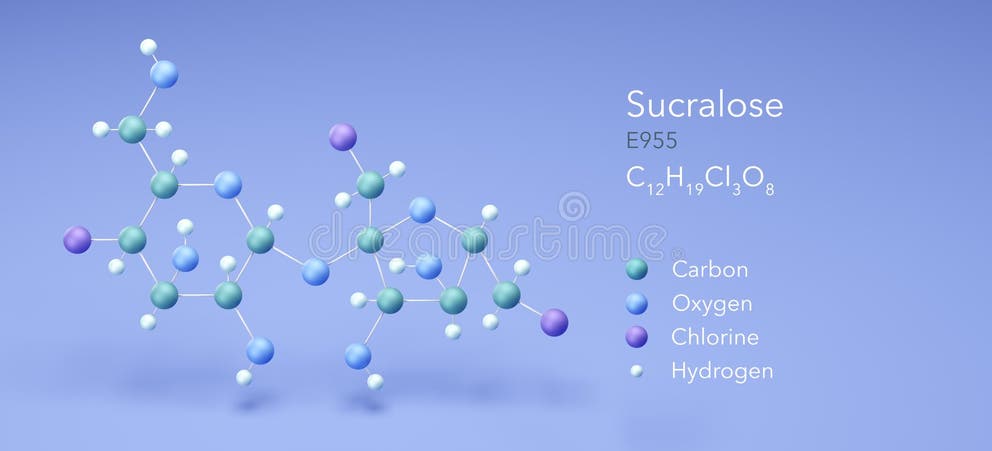 Sucralose, E955, Molecular Structures, 3d Rendering, Structural ...