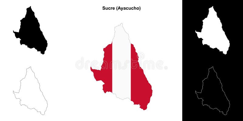 Sucre outline map stock illustration. Illustration of provincias ...