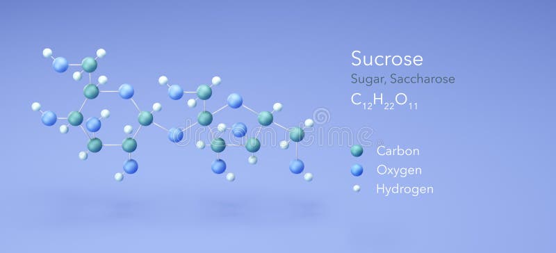Sucrose, Saccharose, Sugar. Molecular Structure 3d Rendering ...