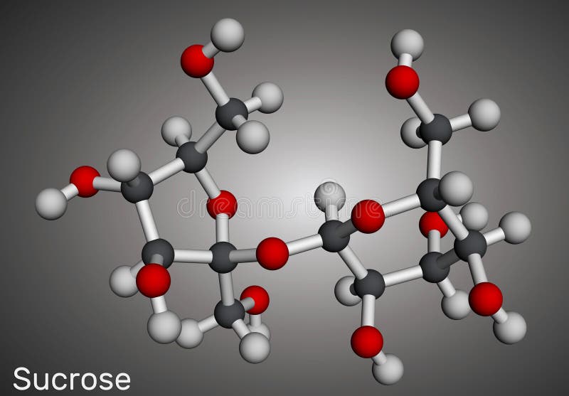 Sucrose Sugar Molecule. Molecular Model Stock Illustration ...