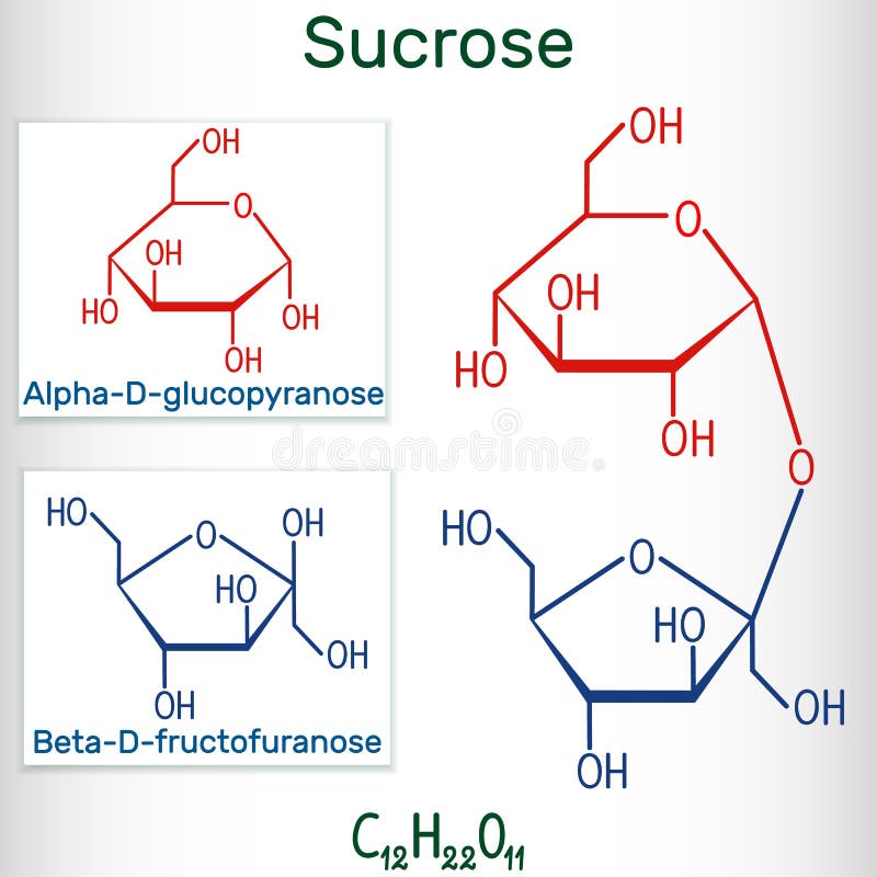 Sucrose Molecule with Chemical Formula Stock Illustration ...