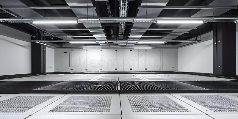 Suction Tools Elevated on Raised Floor in Data Center. Concept Data ...