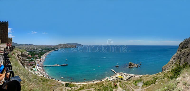 Sudak Town in Crimea stock image. Image of building, outdoors - 64816037