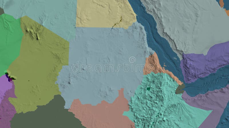 Sudan Area. Administrative Map Stock Illustration - Illustration of ...