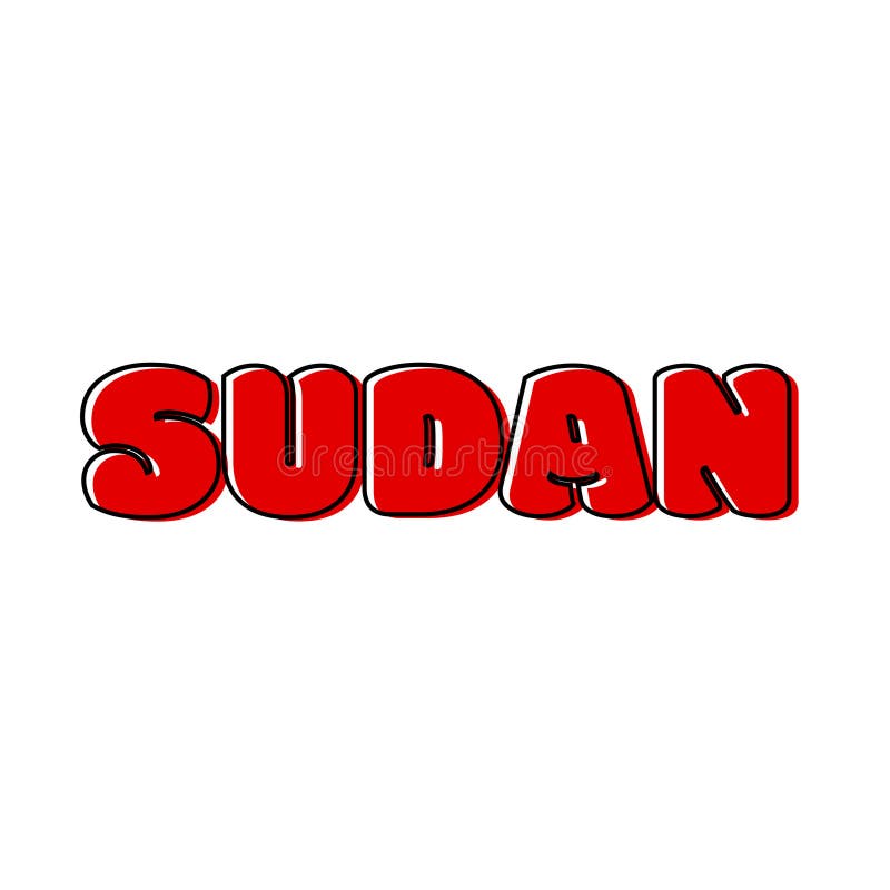 Sudan Country Name Typography in Blue Color Stock Vector - Illustration ...