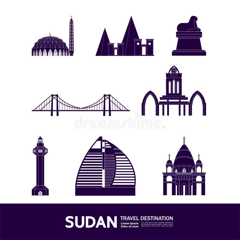 Sudan Blue Travel Destination Vector Illustration Stock Vector ...