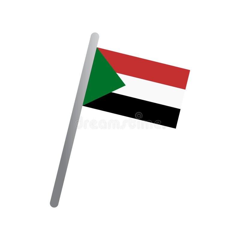 Sudan flag icon vector stock vector. Illustration of concept - 310496253
