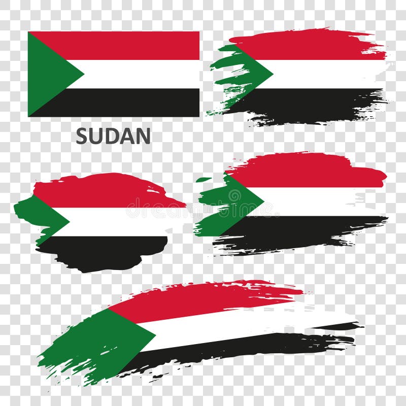 Sudan Flag Made in Textured Brush Stroke Stock Vector - Illustration of ...