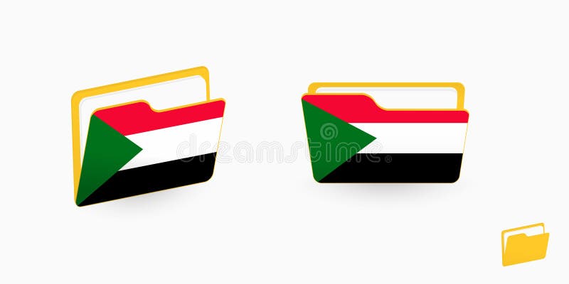 Sudan Flag on Two Type of Folder Icon Stock Vector - Illustration of ...