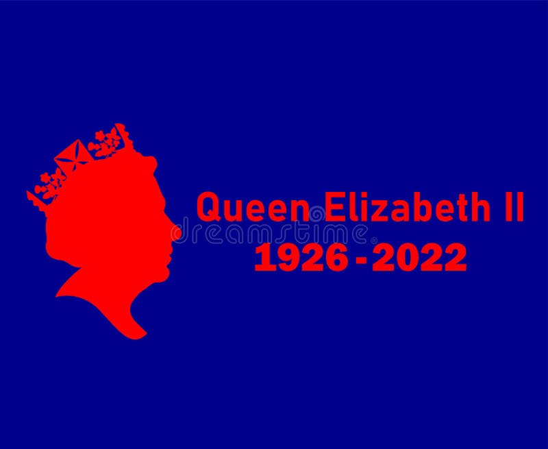 Elizabeth Queen 1926 2022 Red Face Portrait Queen British United ...