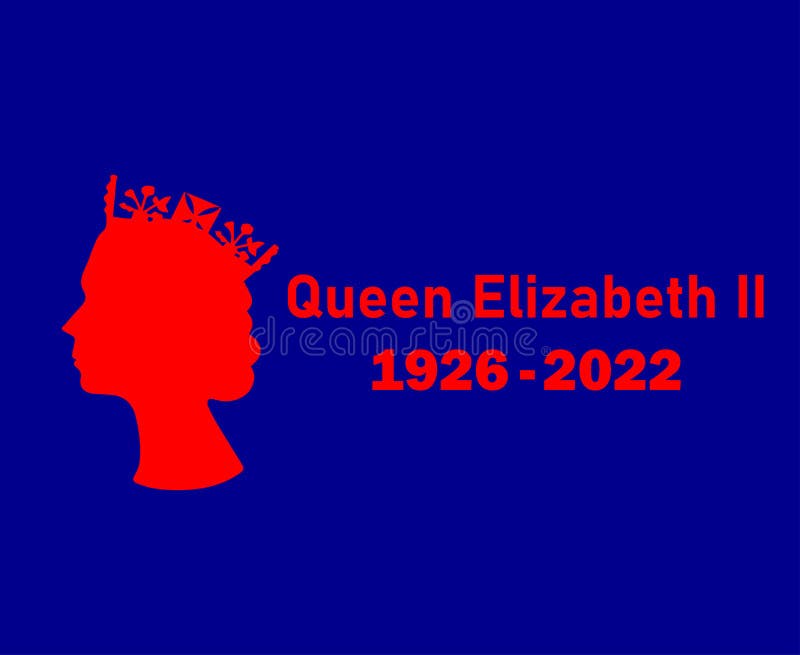 Elizabeth Queen 1926 2022 Red Face Portrait British United Kingdom ...