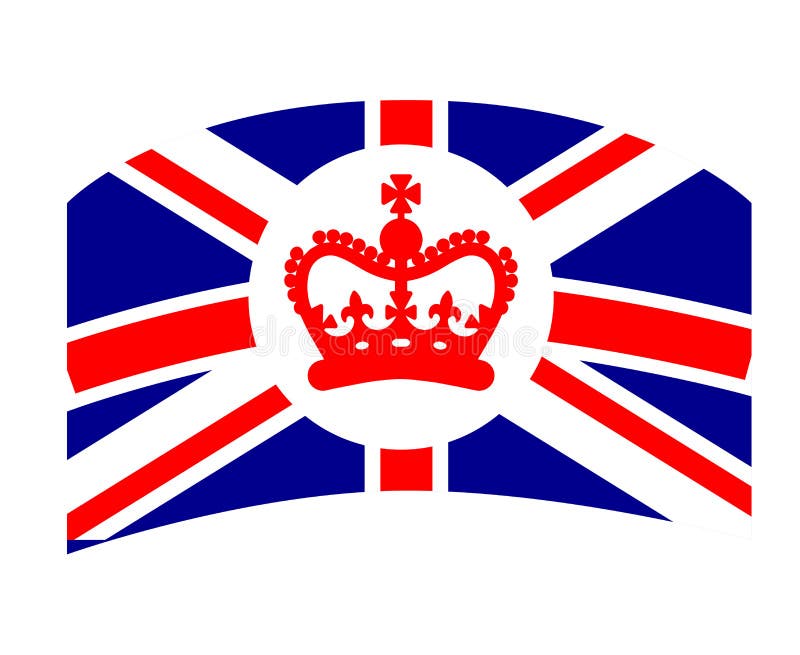 British United Kingdom Flag Emblem with a Red Crown Stock Illustration ...