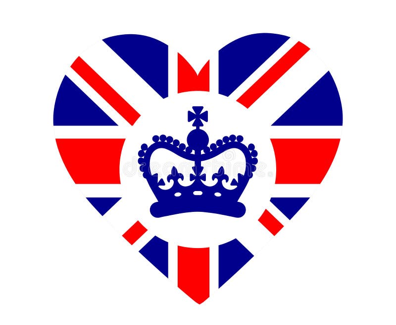 British United Kingdom Flag National Europe Emblem Heart Icon Vector ...