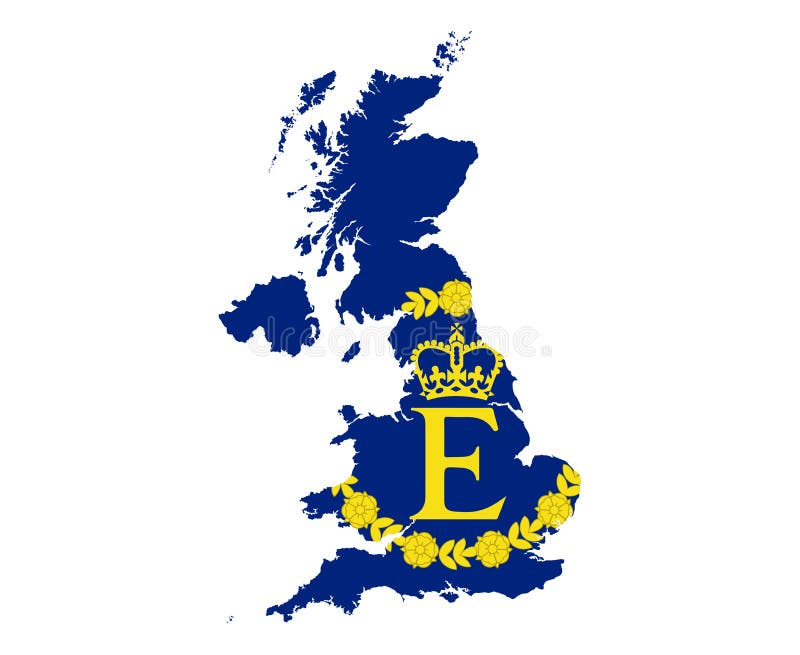 Personal Flag Map of Queen Elizabeth British United Kingdom Emblem ...
