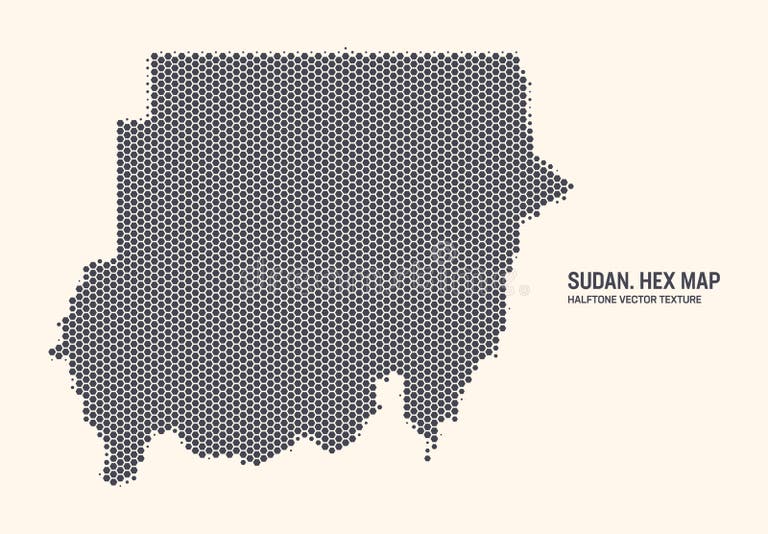 Sudan Map Vector Hexagonal Half Tone Pattern Isolated on Light ...