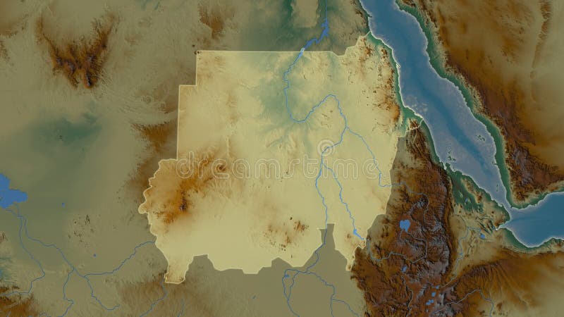 Sudan - Relief. Composition Stock Illustration - Illustration of globe ...