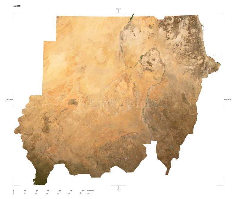 Sudan Shape on White. Low-res Satellite Stock Illustration ...
