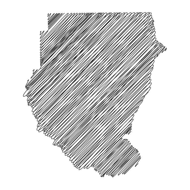 Sudan Thread Map Line Vector Illustration Stock Vector - Illustration ...