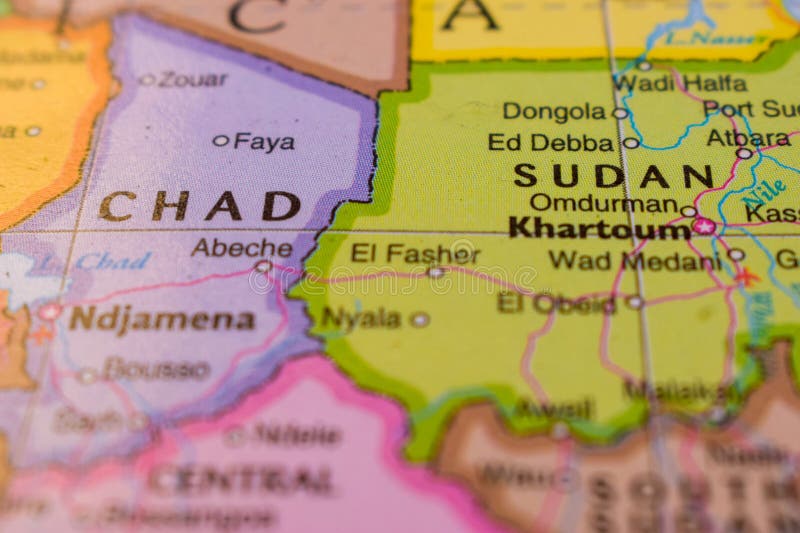 Sudan on the World Map-Geo Political Map Stock Photo - Image of pattern ...