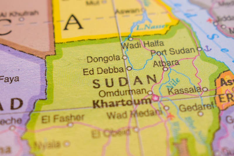 Sudan on the World Map-Geo Political Map Stock Photo - Image of continent, national: 367986140