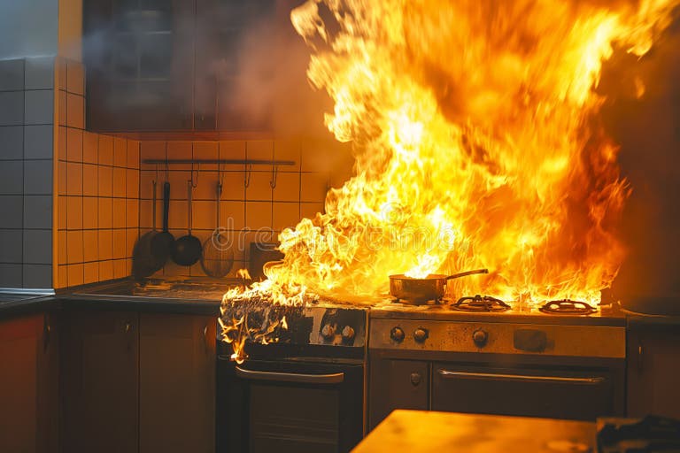 Sudden Accident in the Kitchen Leads To a Fire Outbreak, Causing Chaos ...