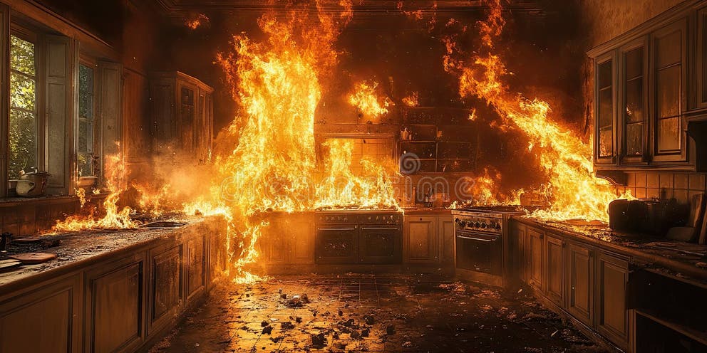 Sudden Accident in the Kitchen Leads To a Fire Outbreak, Causing Chaos ...