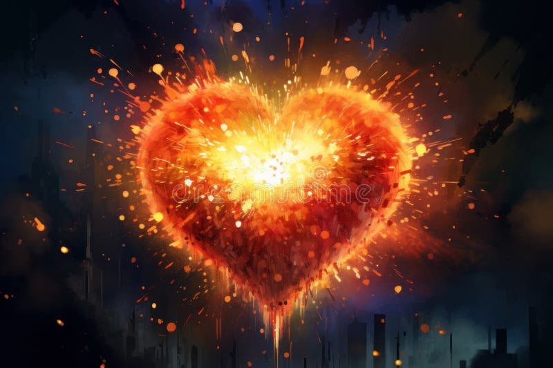 Heart explosion stock illustration. Illustration of explosion - 7917131