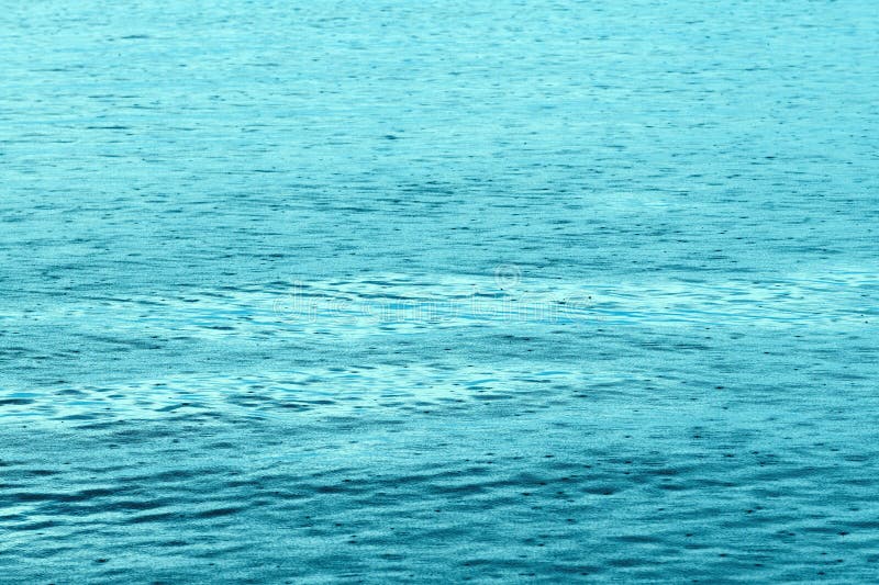 Sudden Summer Shower Rain at Seaside, Raindrops Forming Patterns Stock ...