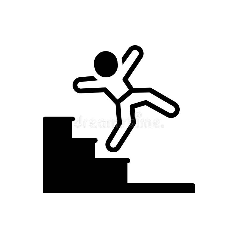 Black Solid Icon for Suddenly, Immediately and Off Falling Stock Vector ...