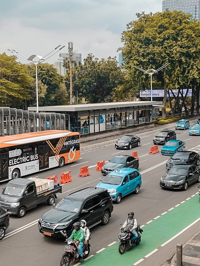 Sudirman Road Jakarta Traffic Editorial Photo - Image of downtown, city ...